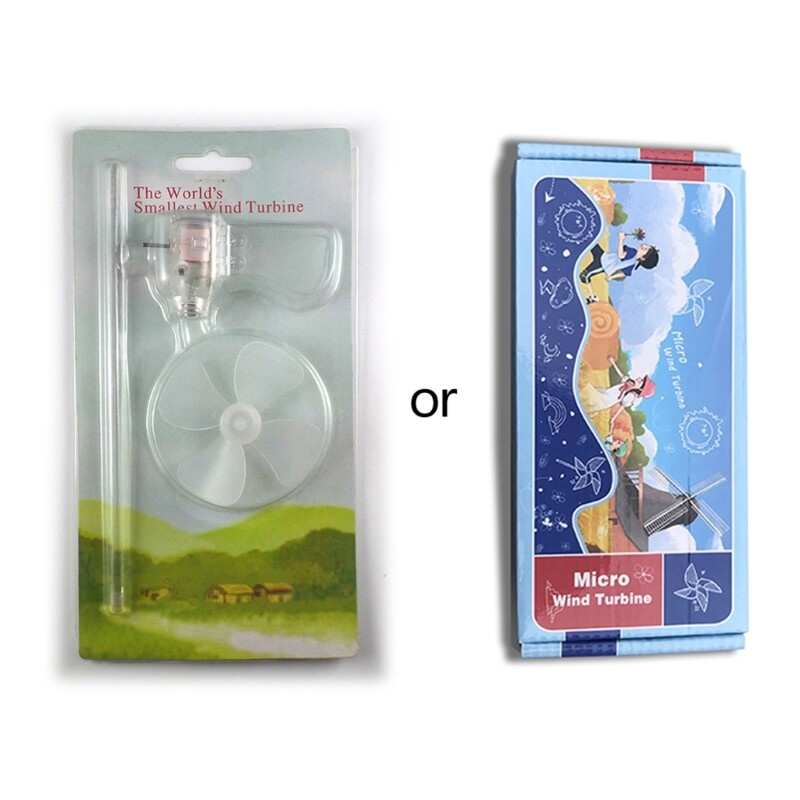 Smallest Mini Wind Turbines Generator LED Light Education Fan for Kids ...