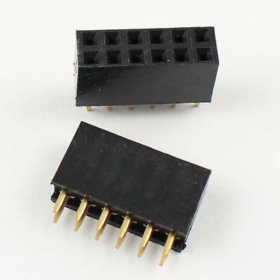 20Pcs 2.54mm Pitch 2x6 Pin 12 Pin Female Double Row Straight Pin Header ...