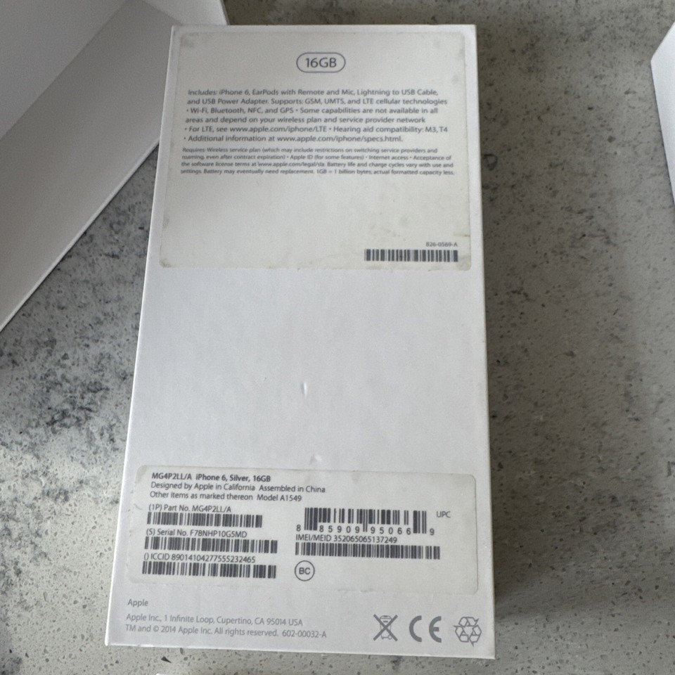 Empty iPhone Retail Boxes - iPhone 6 16gb Space Gray and Silver Style ...