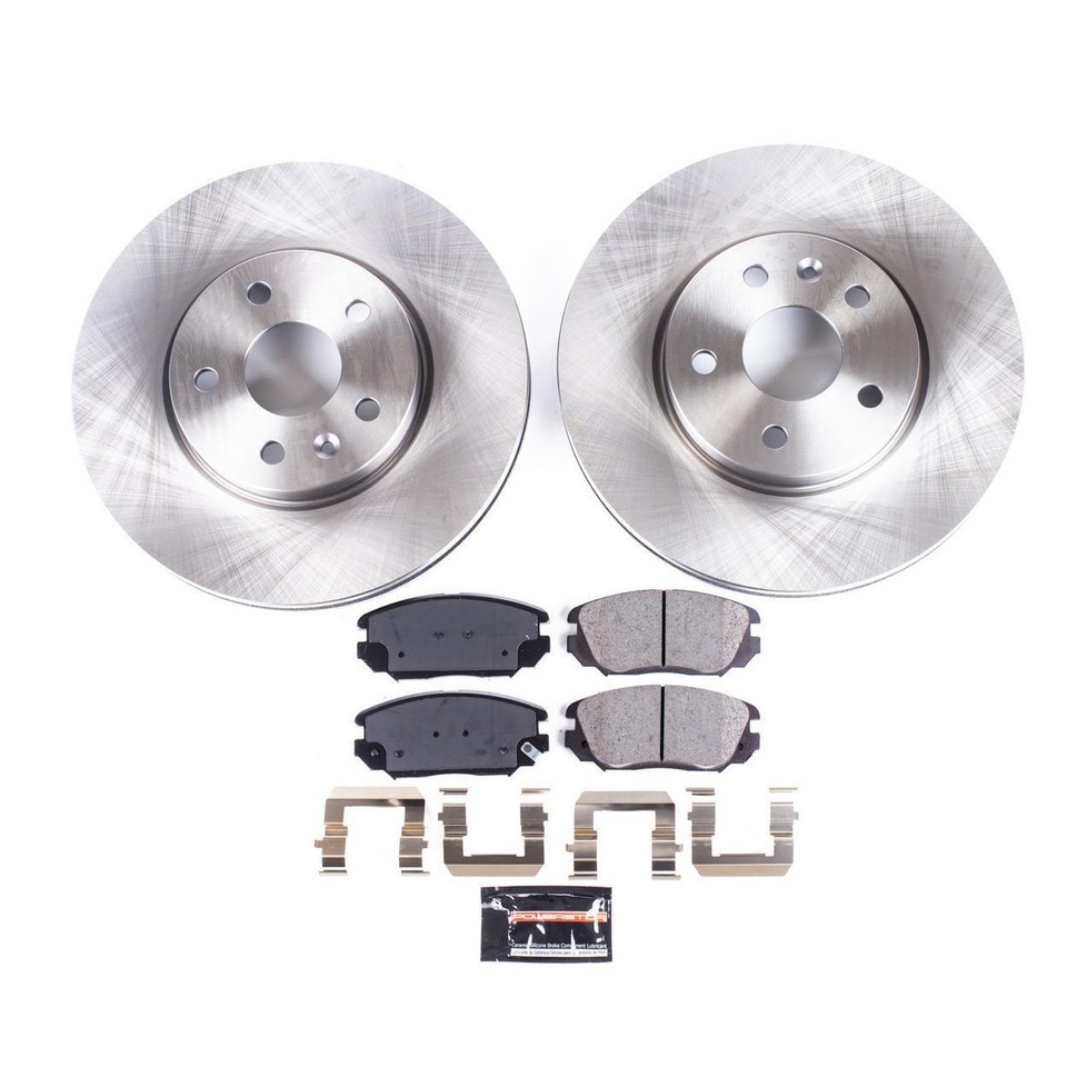 PowerStop OE Stock Replacement Low-Dust Ceramic Brake Pad and Rotor Kit ...