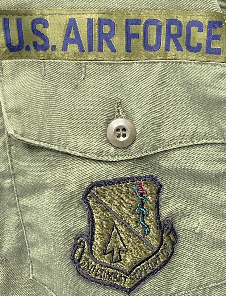 Vintage Air Force Strategic Air Command Uniform Shirt Green Patches 15. ...