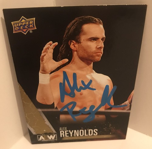 Alex Reynolds Aew Signed Set Upper Deck Cards Gold & Basic Dark Order ...