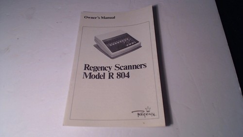 RARE Regency R804 SCANNERS Original operating Manual | eBay