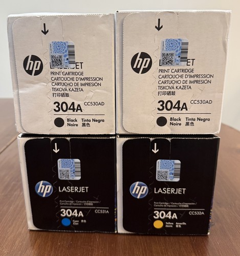 HP 304A Toner - CC530AC Black (2) + CC531AC Cyan + CC532AC Yellow | eBay