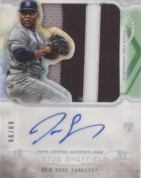 2019 Topps Inception - Inception Autograph Jumbo Patch #IAJ-JSH Justus ...