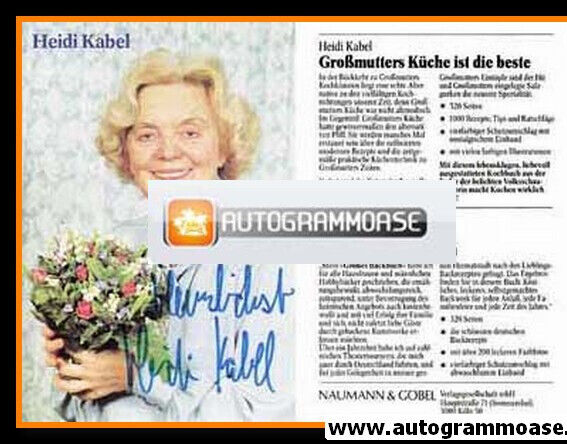 Autografo Attore | Heidi KABEL | Anni '90 (Ritratto A Colori Naumann ...