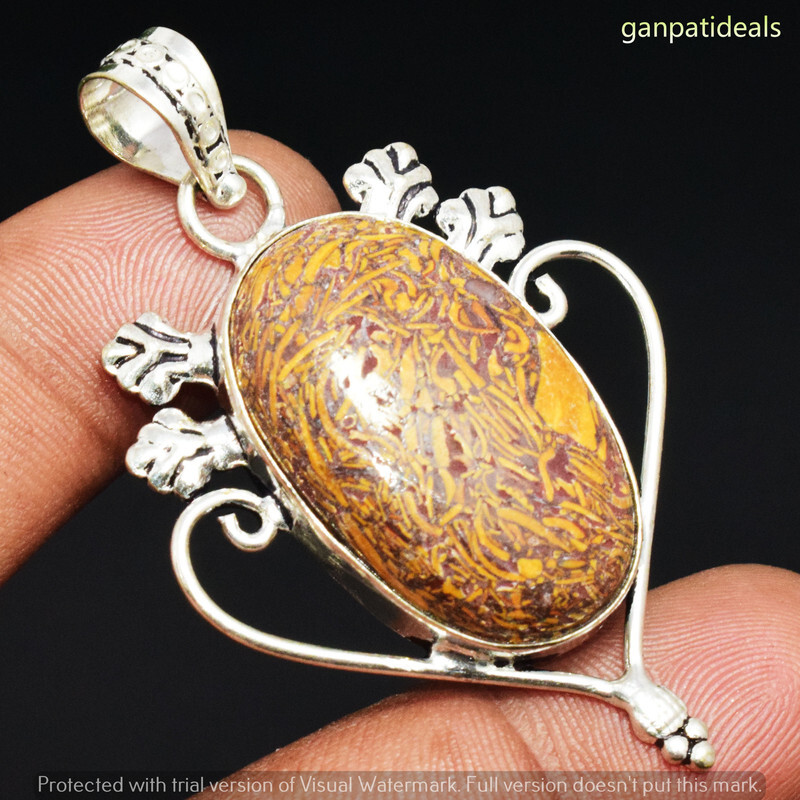Turtella Jasper Gemstone Ethnic Handmade Beauty Pendant Jewelry 2.25 ...