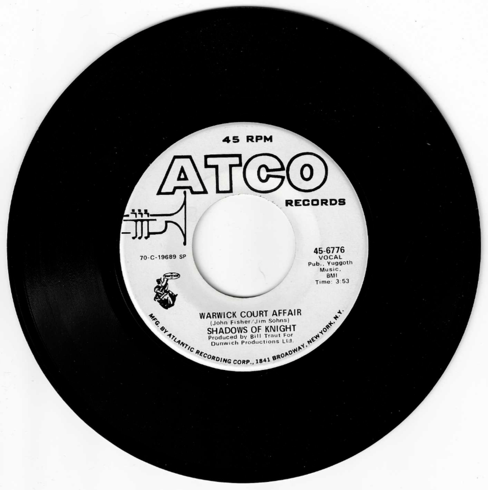 ROCK 45 RPM - SHADOWS OF KNIGHT - ATCO RECORDS " I AM THE HUNTER ...