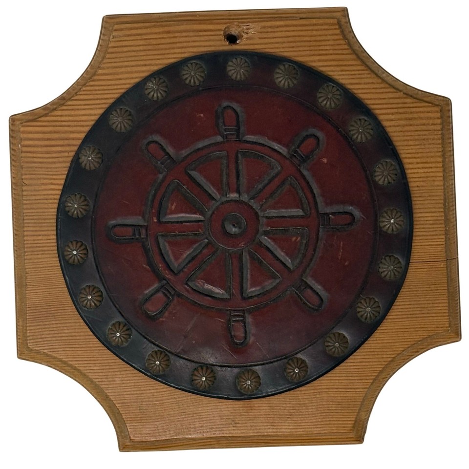 Vintage Nautical Anchor & Ship Wheel Wood Wall Plaques 9x9 Décor | eBay