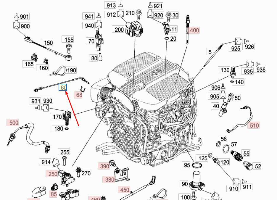 MERCEDES-BENZ E W212 Exhaust Temperature Sensor A0081532228 NEW GENUINE ...