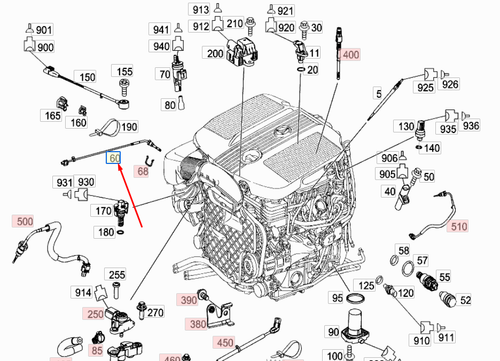 MERCEDES-BENZ E W212 Exhaust Temperature Sensor A0081532228 NEW GENUINE ...