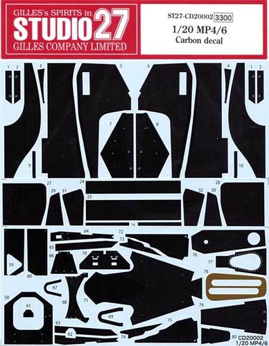Studio 27 F1 Carbon Decal McLaren MP4/6 Carbon Decal 1/20 Decal | eBay