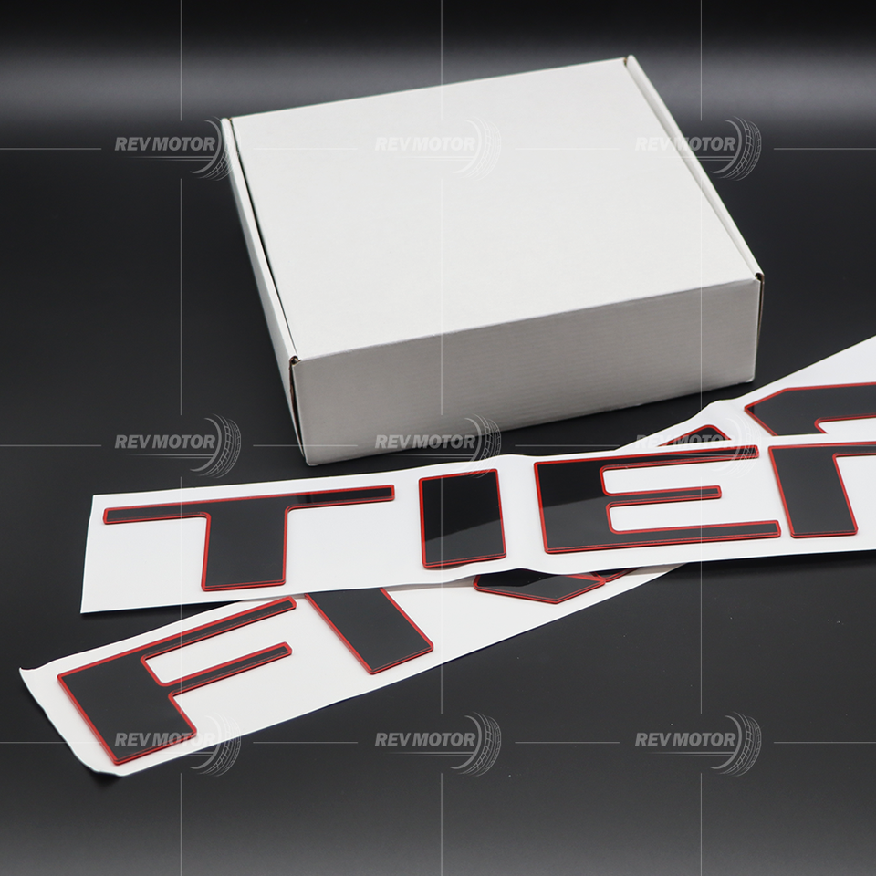 Tailgate Raised Letters for NISSAN FRONTIER 2022 2023 2024 Red Outline ...