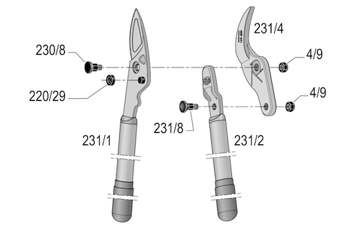FELCO 231 Two-hand pruning shear | Lever-action lopper with curved ...