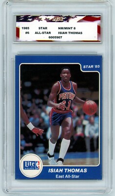 1985 Star Lite All-Star #6 Isiah Thomas AGC 8 NM/Mint Detroit Pistons ...