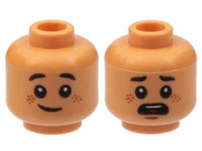 New LEGO Hispanic Boy Kid Head Smile Surprised Shocked Freckles Rosey ...