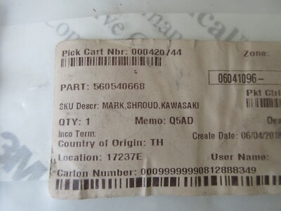 KAWASAKI 56054-0668 DECAL SHROUD MARK GENUINE OEM | eBay