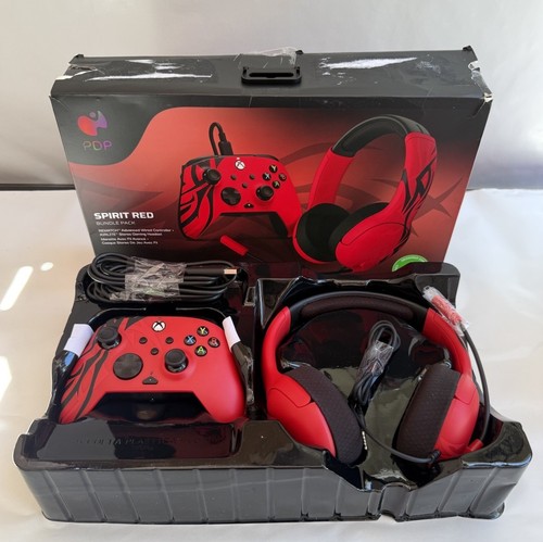 PDP Spirit Red Xbox Controller & Headset Bundle - Wired | eBay