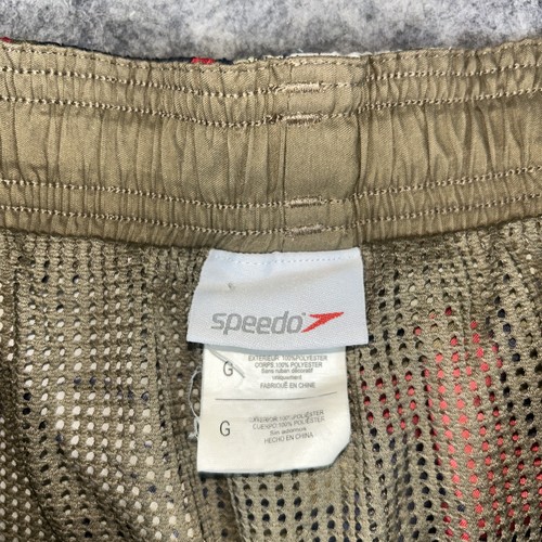 Speedo Swim Trunks Mens L Blue Tan Tropical Floral Lined Drawstring ...