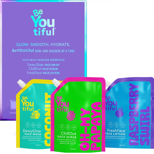 BeYoutiful 3 Step Teen Skin Care Kit, Face Wash, Face Scrub, Face ...