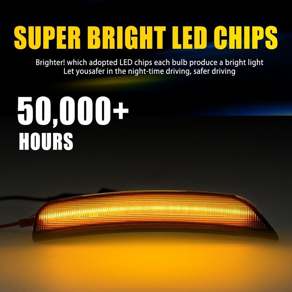 2x Smoke Amber Front Bumper Side Marker Lights Lamps For Dodge Durango ...