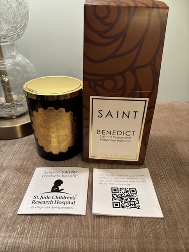 SAINT BENEDICT AMBER & SUEDE CANDLE | eBay