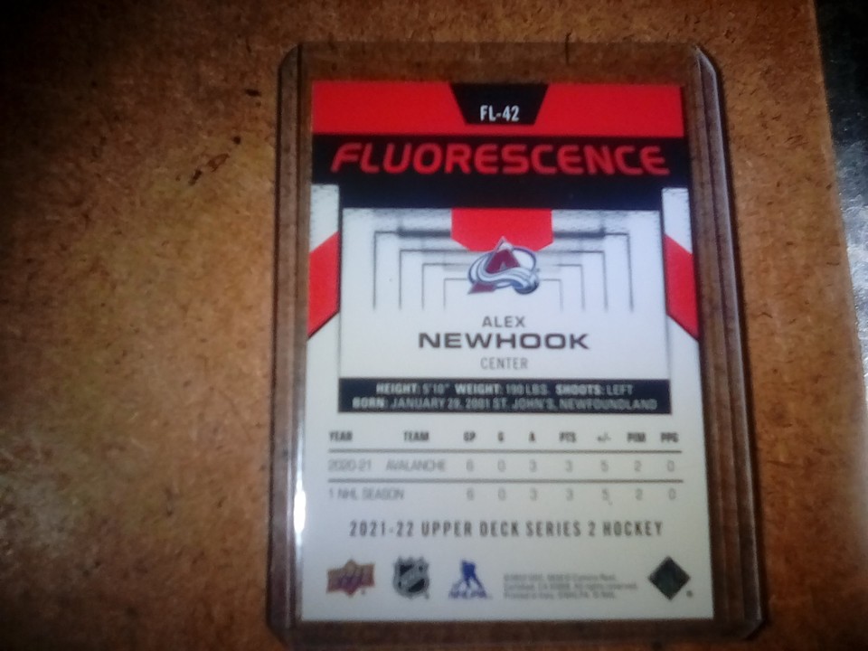 Upper deck 2021-22 Fluorescence Alex Newhook | eBay