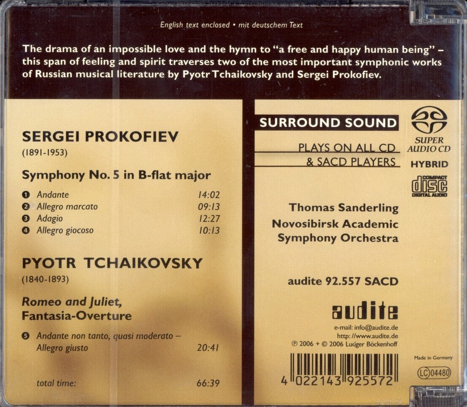 PROKOFIEV: Sym No.5; TCHAIKOVSKY: R& Thomas Sanderling (SACD, 2006 ...