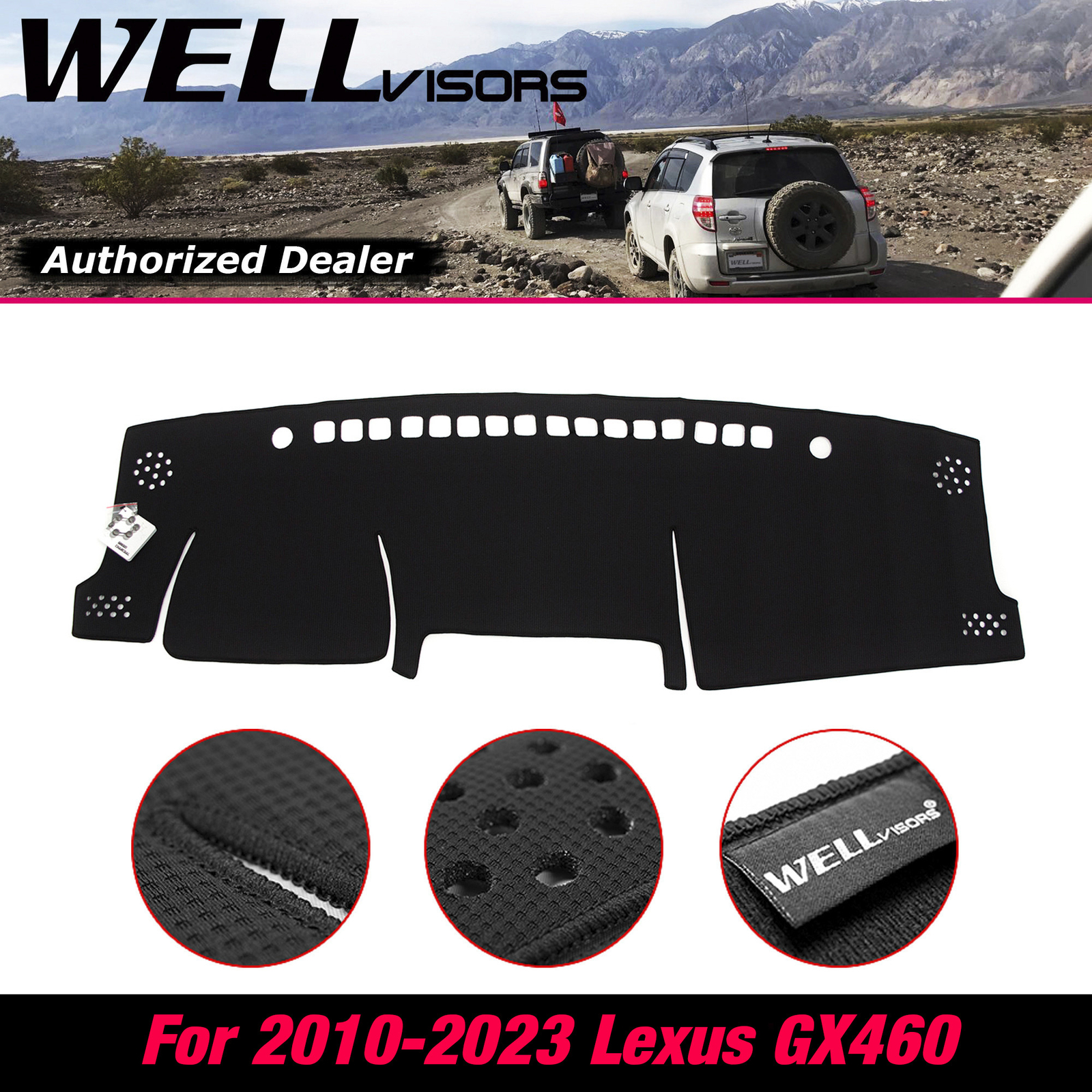 Dash Mat Dashboard Cover Black For 2010-2023 Lexus GX460 WELLvisors 3 ...