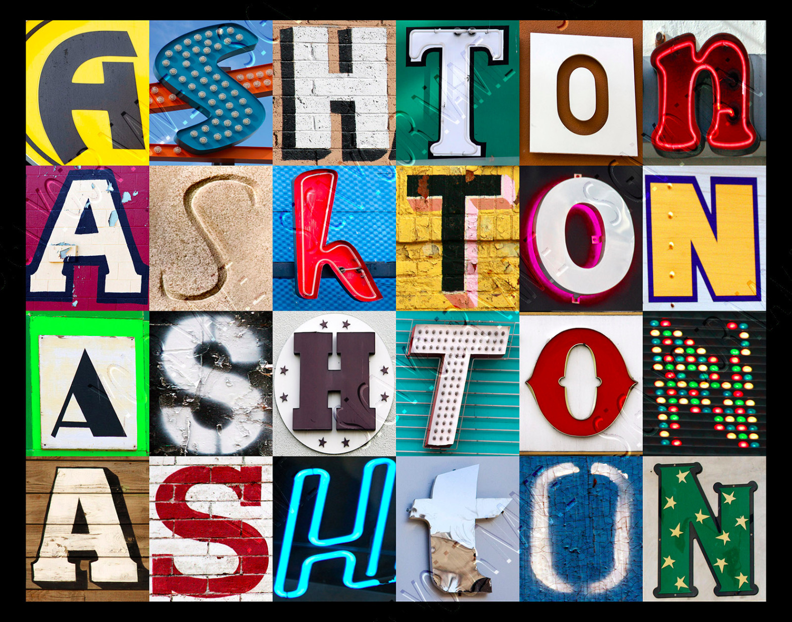 ASHTON Name Poster featuring photos of actual sign letters | eBay