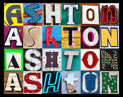 ASHTON Name Poster featuring photos of actual sign letters | eBay