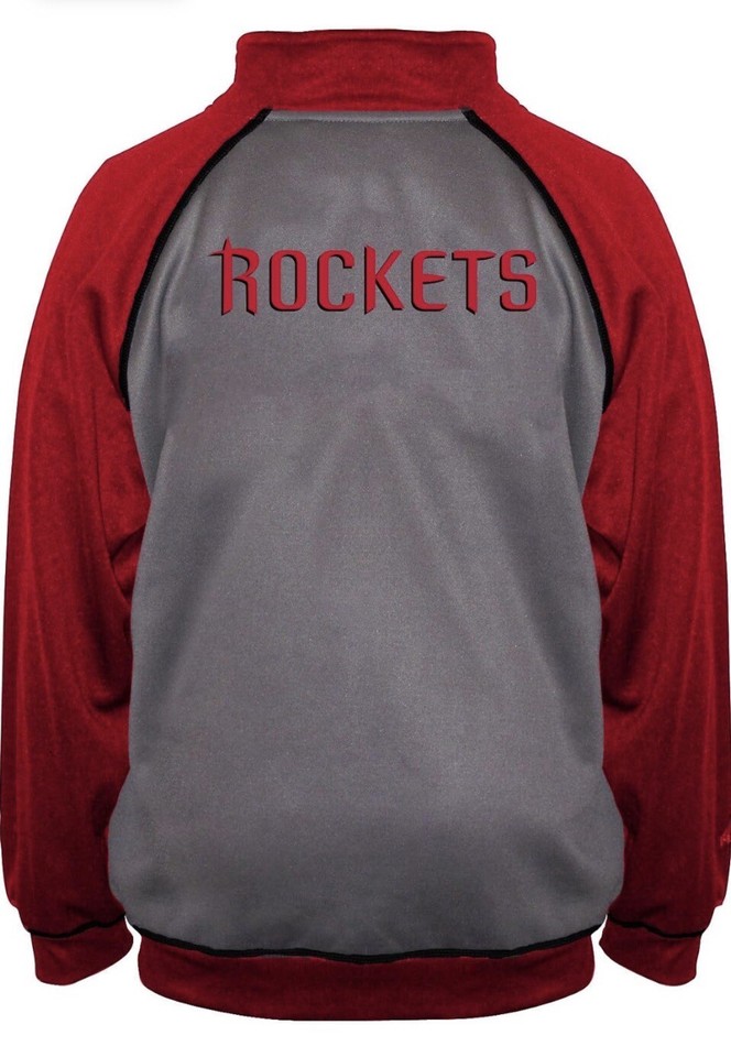 Houston Rockets NBA Full Zip Embroidered Jacket Charcoal Gray & Red NWT ...