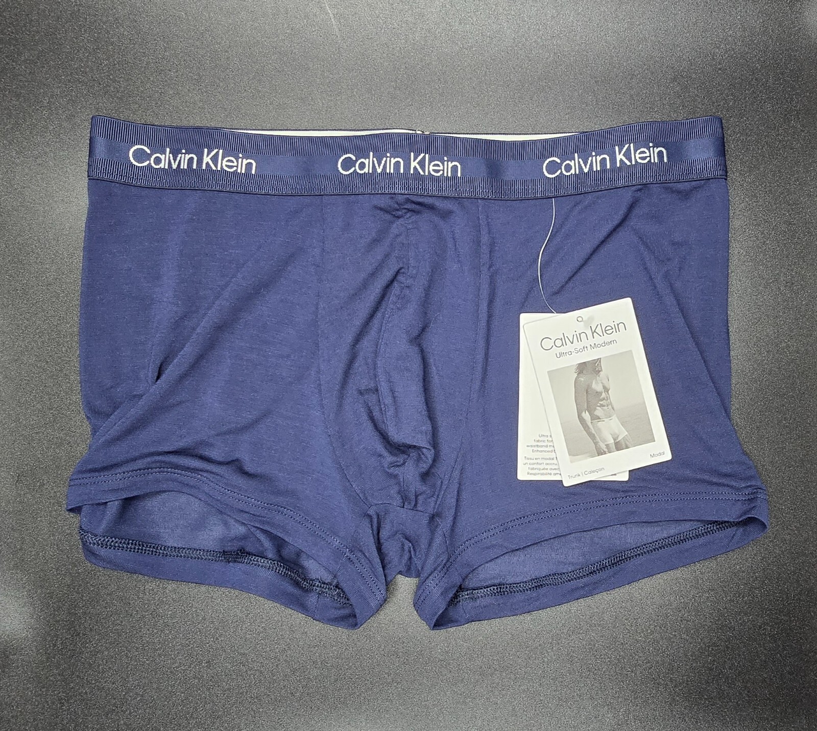 Calvin Klein Men's Ultra Soft Modern Trunk, M L Navy Blue NWT 410 | eBay
