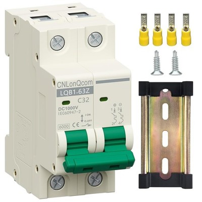 DC Miniature Circuit Breaker 32 Amp Solar Disconnect Switch DC1000V 2P ...