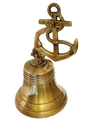 5" Brass Anchor Ship Bell Nautical Wall Hanging Decor Bell Maritime ...