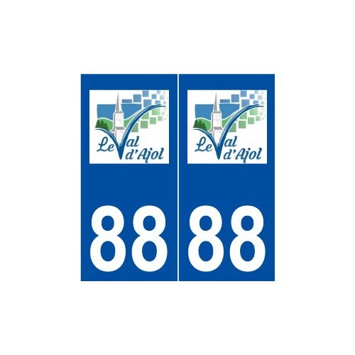 88 Le Val-d'Ajol logo autocollant plaque stickers ville | eBay