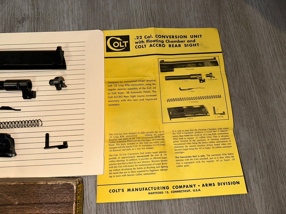 VINTAGE COLT 22 LR Government Conversion 45 KIT IN ORIGINAL BOX | eBay