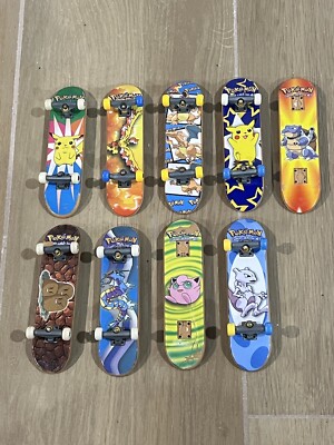 Finger Board LOT OF 9! Pokemon 1999 Mini Skateboard! Charizard Pikachu ...