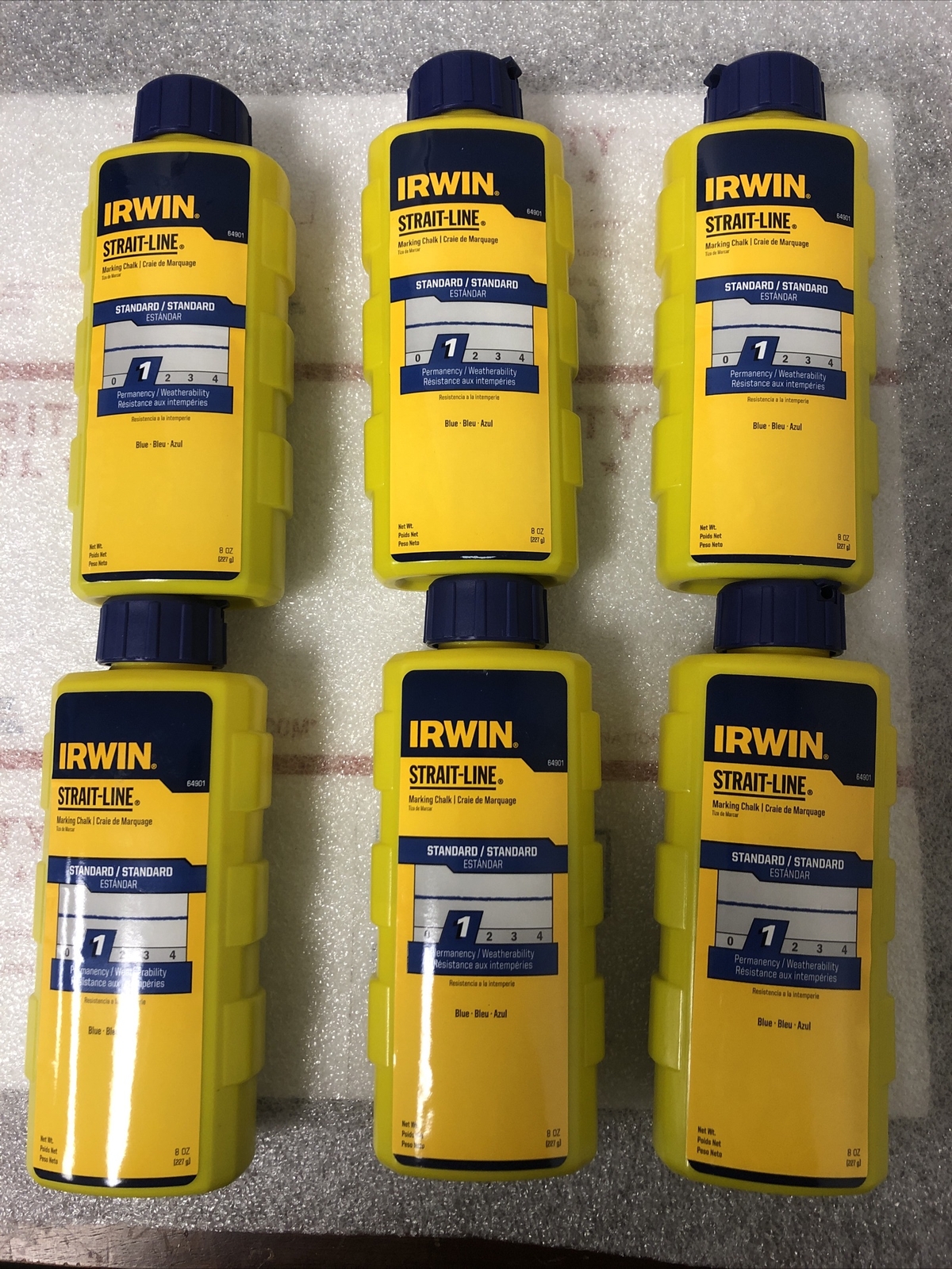 LOT OF 6 IRWIN STRAIGHT LINE STANDARD 8 OZ BLUE CHALK 64901 | eBay