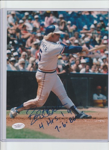 BOB HORNER SIGNED AUTOGRAPH 8X10 ATLANTA BRAVES 4 HRS 1 GAME 7-6-86 JSA ...