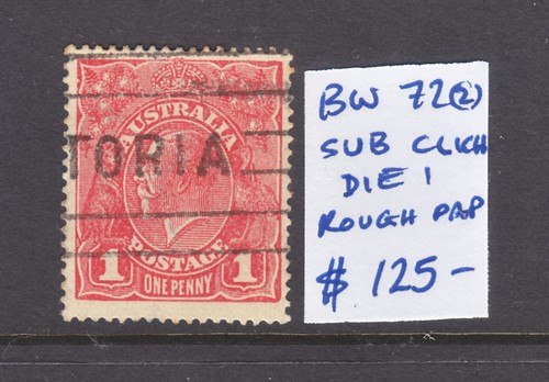 KGV 1d RED "SUB CLICHE" DIE 1 ROUGH PAPER USED BW 72(2) | eBay