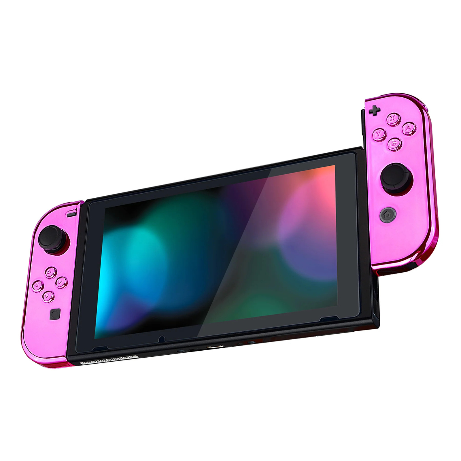 Glossy Shine Pink Chrome Front + Back Shells for Nintendo Switch Joycon ...