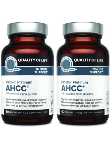 Quality of Life 2 Pack AHCC Kinoko Platinum 750 mg– Premium Immune ...