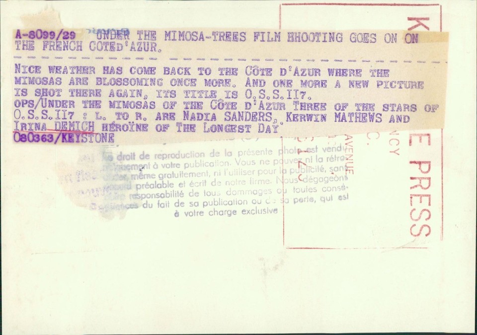 1963 Vintage Photo on movie set posing Irina Demick Nadia Sanders ...