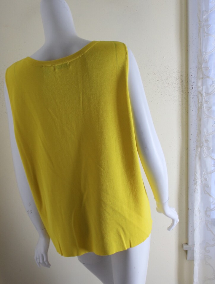 Laura Ashley -Sz 2X Bright Yellow Rayon Knit Sleeveless Shell Tank ...