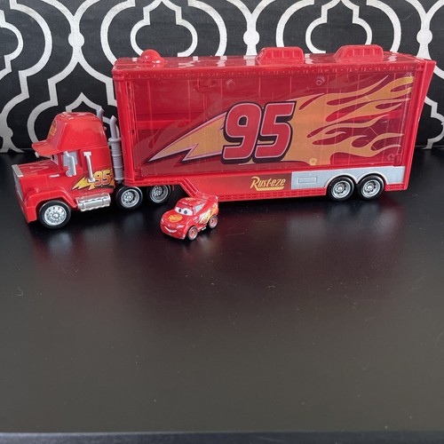 Disney Pixar Cars Mack #95 Mini Transporter Hauler Truck and Mini ...