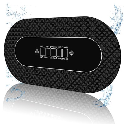 Waterproof 70 x 35 Inch Texas Hold'em Poker Mat for Table, Portable ...