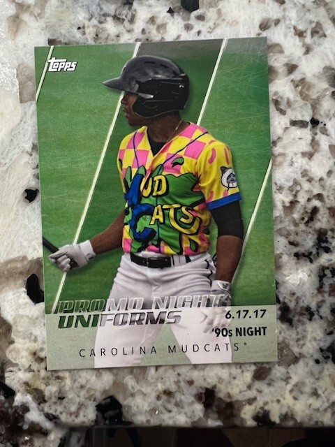 2019 TOPPS MiLB PRO DEBUT PROMO NIGHT UNIFORMS CARD CAROLINA MUDCATS # ...