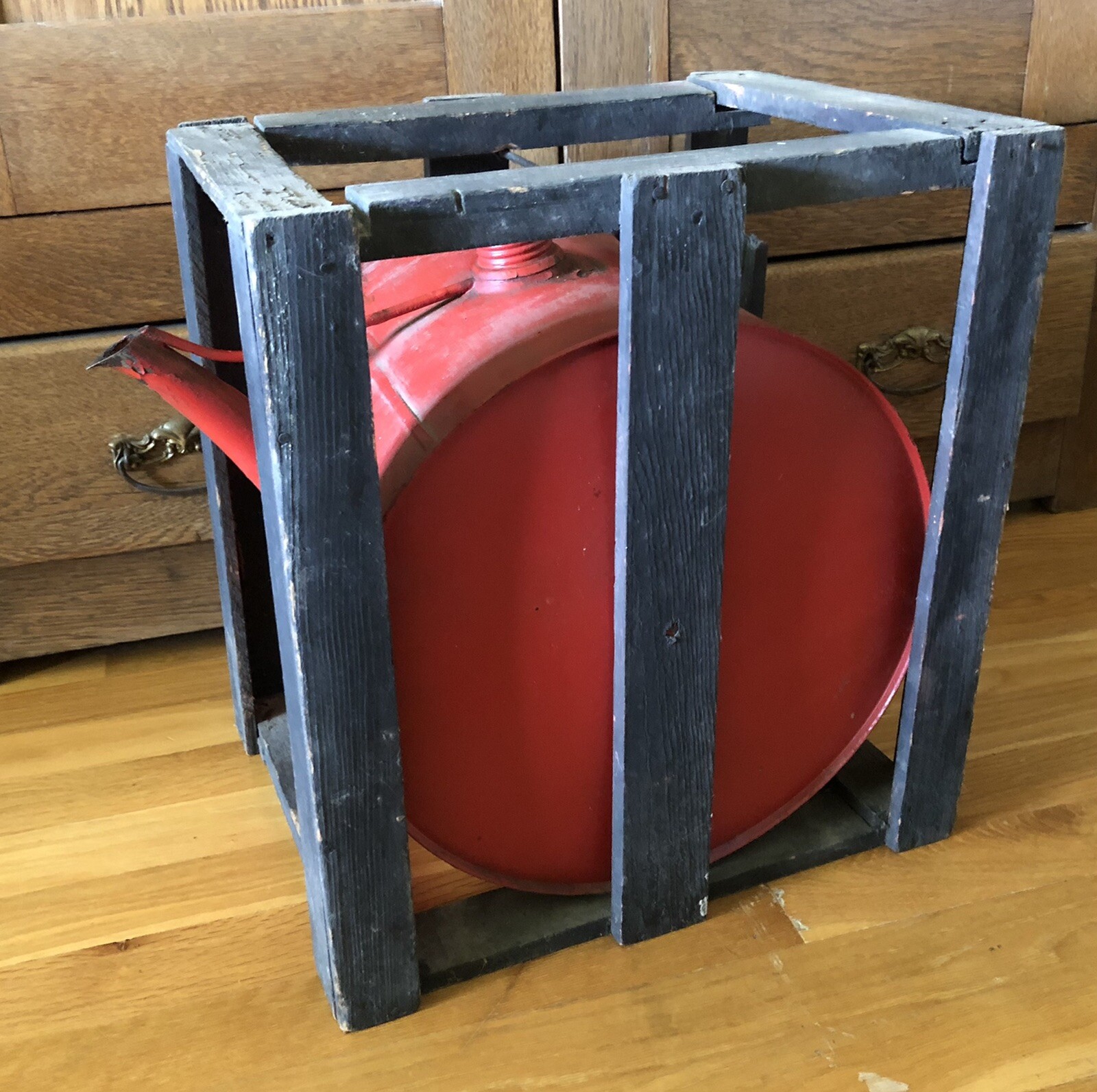 Vintage Rocker Can in Wooden Crate Frame Gasoline Oil Kerosene | eBay