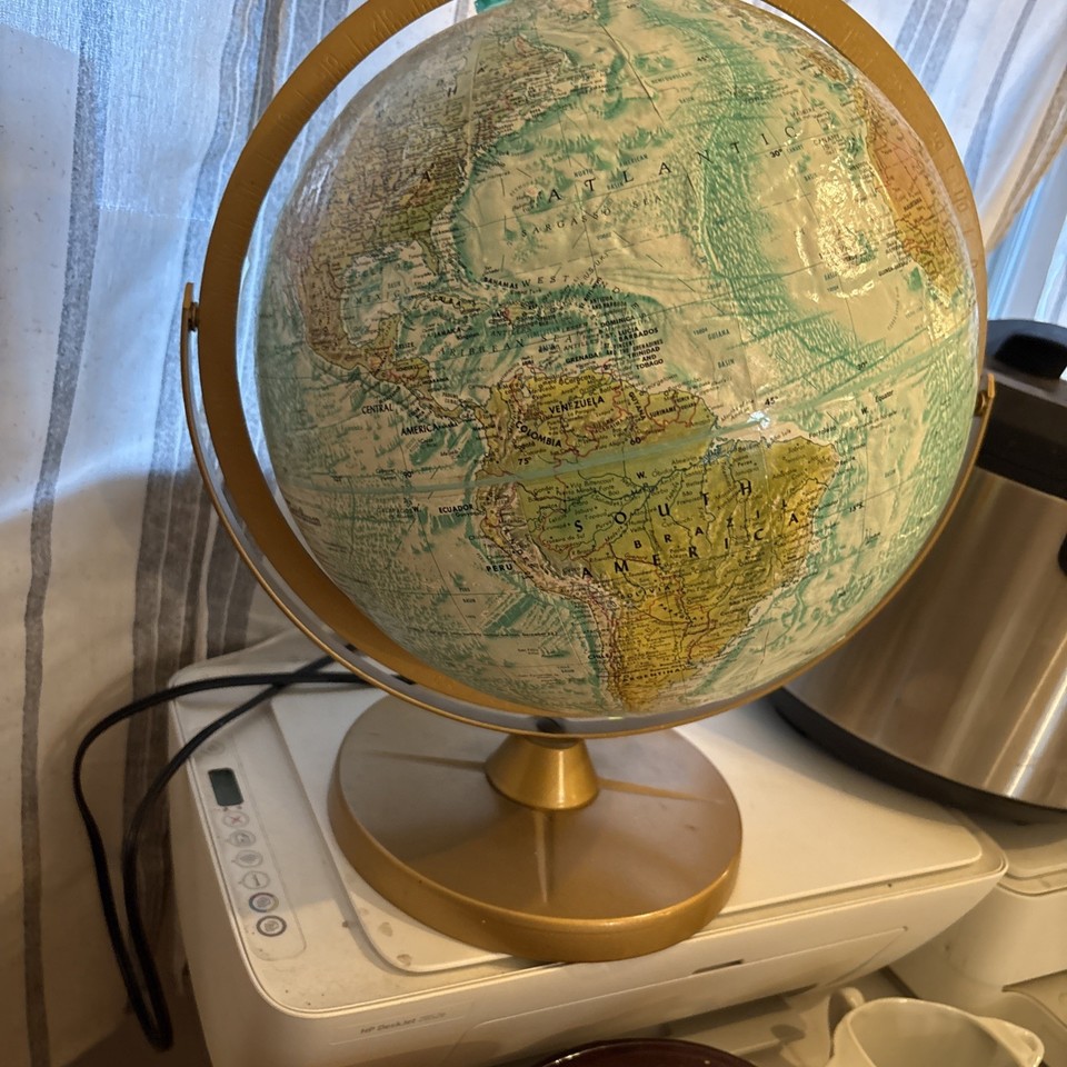 World Globe Earth Map Rotating Geography Ocean | eBay